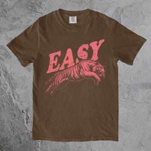 Easy Tiger Shirt Retro Boho Graphic Tee Trendy Aesthetic Unisex ...