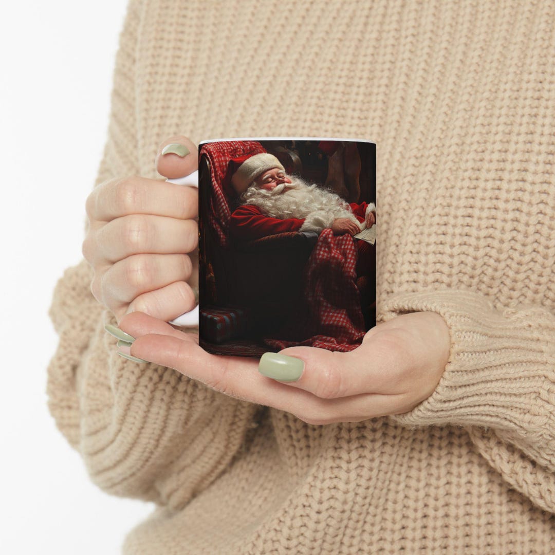 Santa Claus Christmas Ceramic Mug, Hot Chocolate Holiday Drink Cup ...