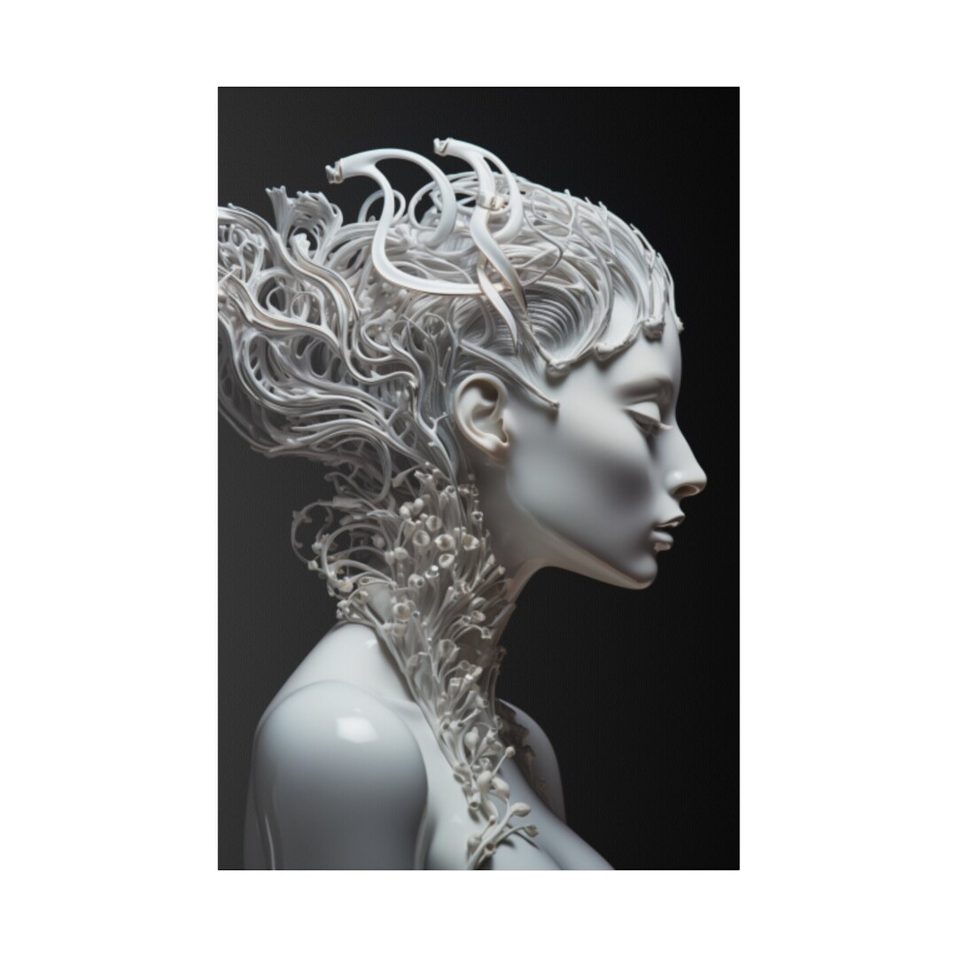 White Porcelain Lady on Canvas - Etsy