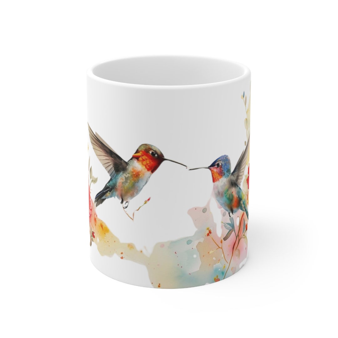 Watercolor Hummingbirds Flowers Coffee Tea Ceramic Mug 11oz - Etsy