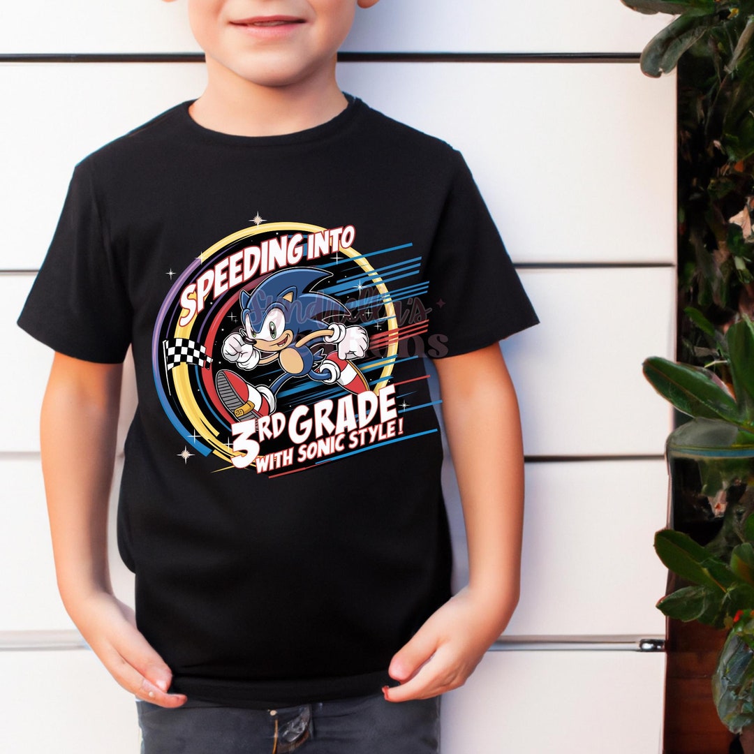 Sonic 3rd Grade Shirt for Boys, Back to School Outfit, Cartoon Kids Tee ...