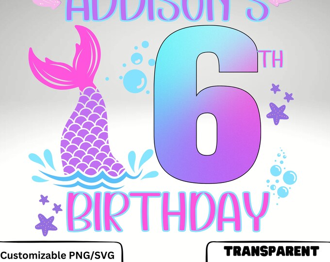 5 Mermaid Tail Birthday Number, PNG and SVG File, Digital Download ...