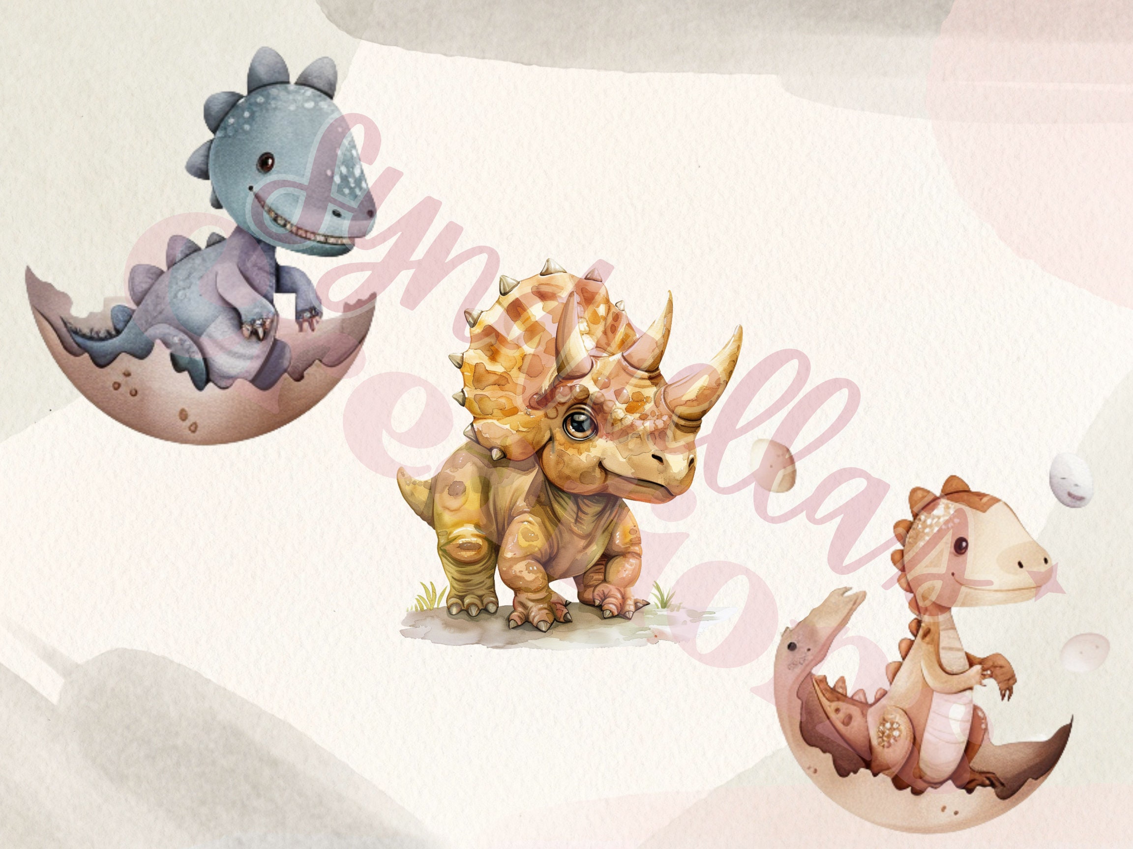 Watercolor Dinosaur Clipart Collection - Nursery Clipart | Dinosaur ...