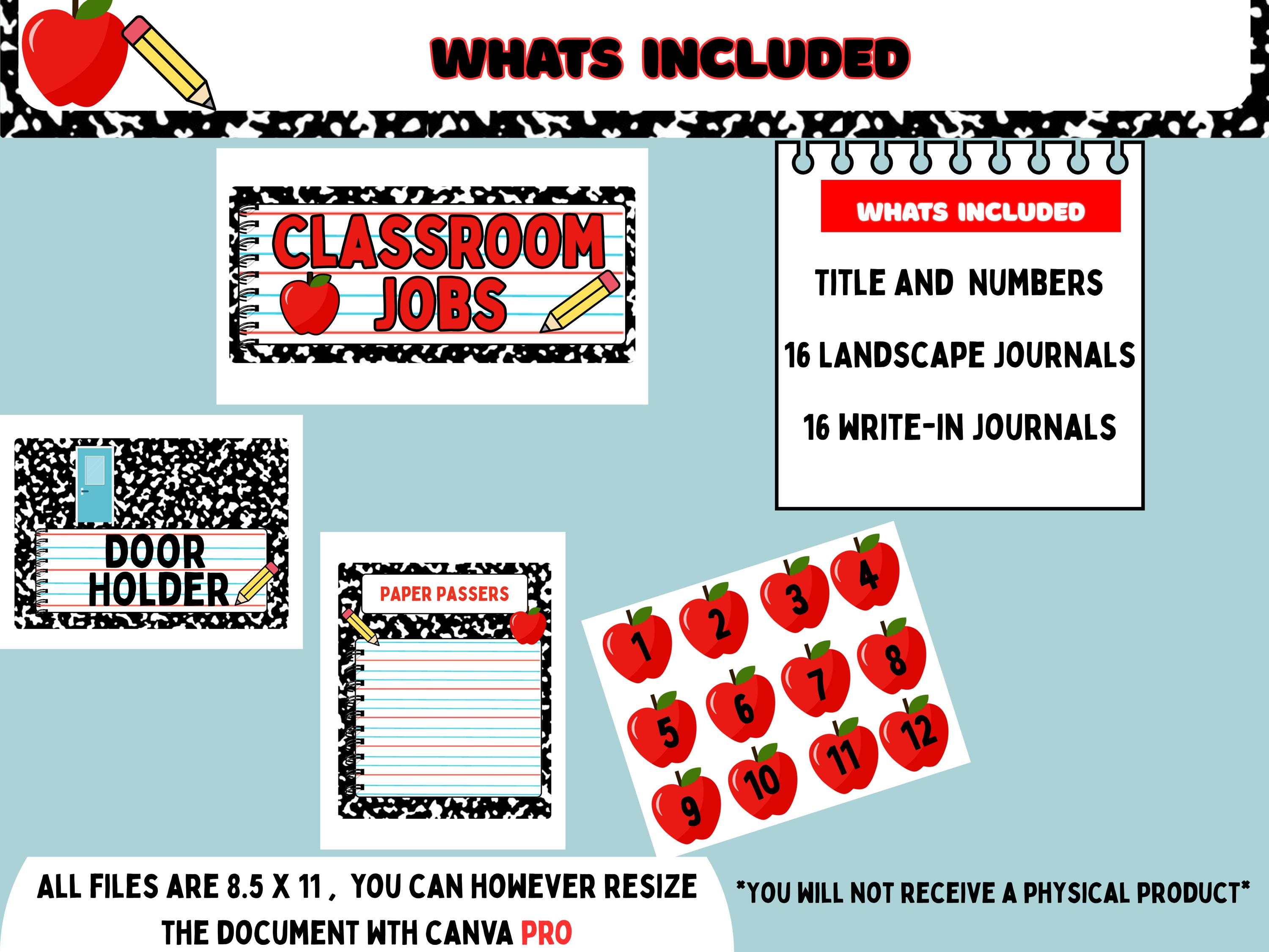 Classroom Job Display, Editable Canva Templates, Classic Composition ...