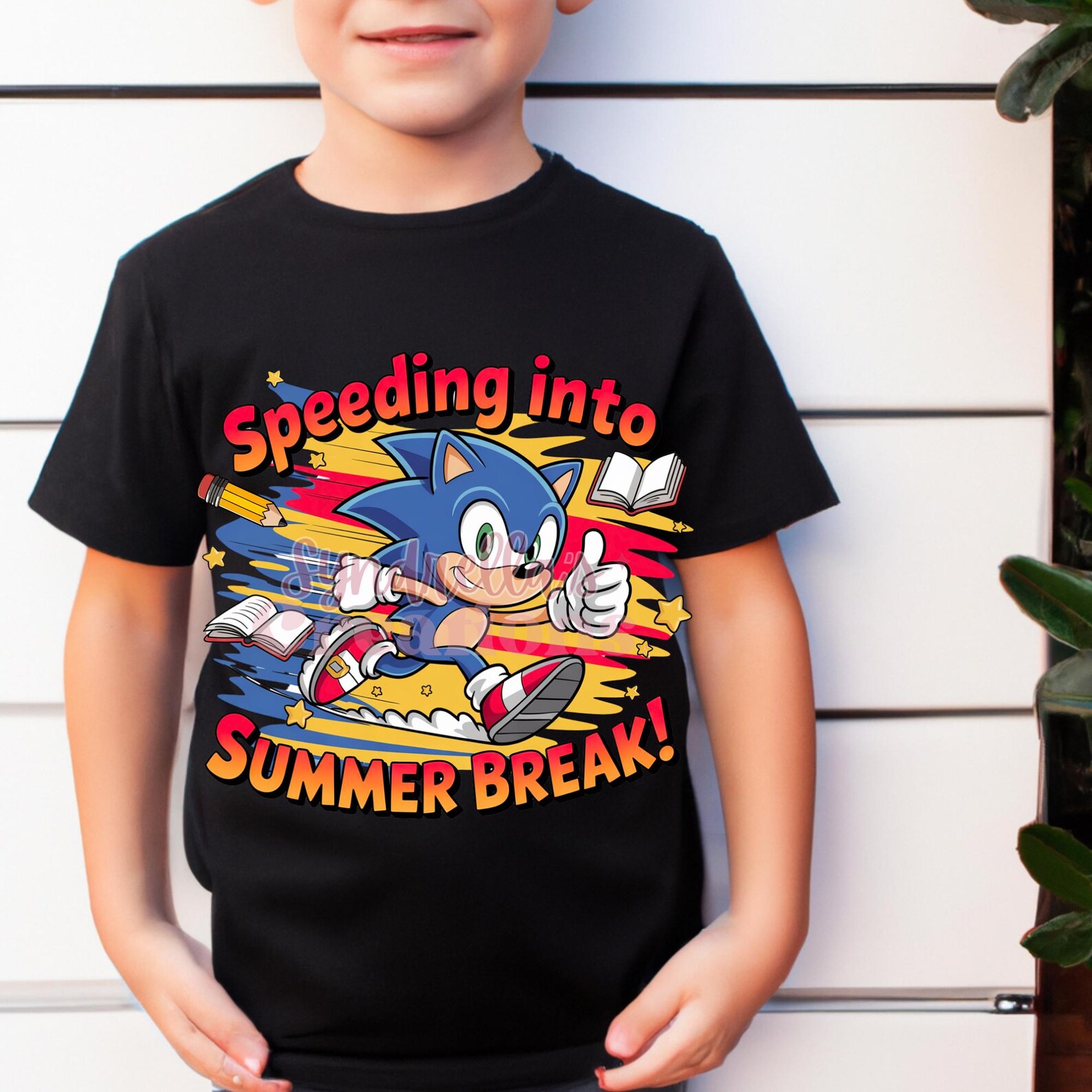Sonic Summer Break Png, Last Day of School Png, Cartoon Kids Tee, Gift ...