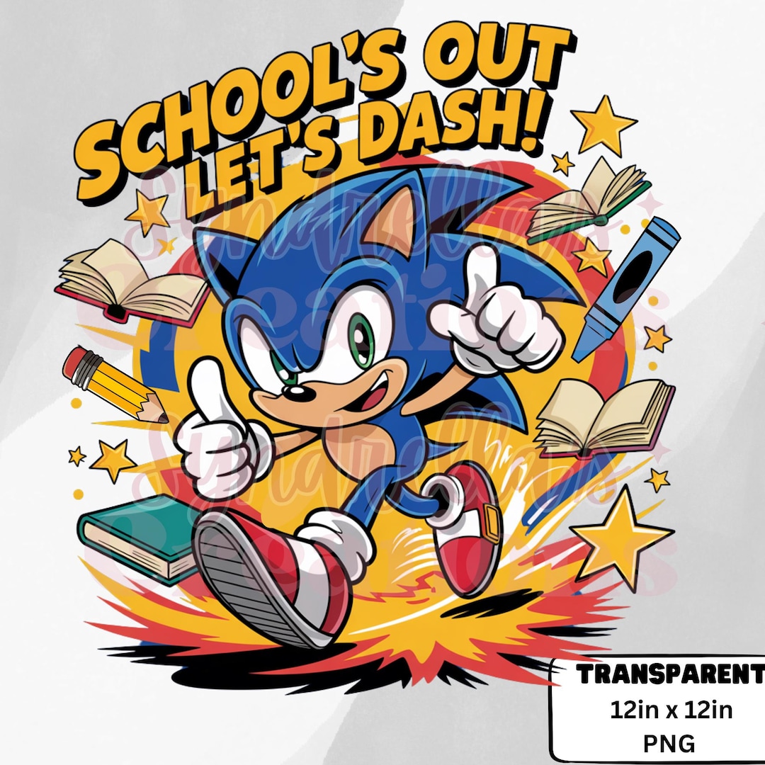 Schools Out Sonic Png, Last Day of School Png, Cartoon Kids Tee, Gift ...