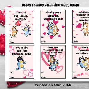Printable Bluey Valentine Cards, Bingo Valentines Day Cards, Kids ...