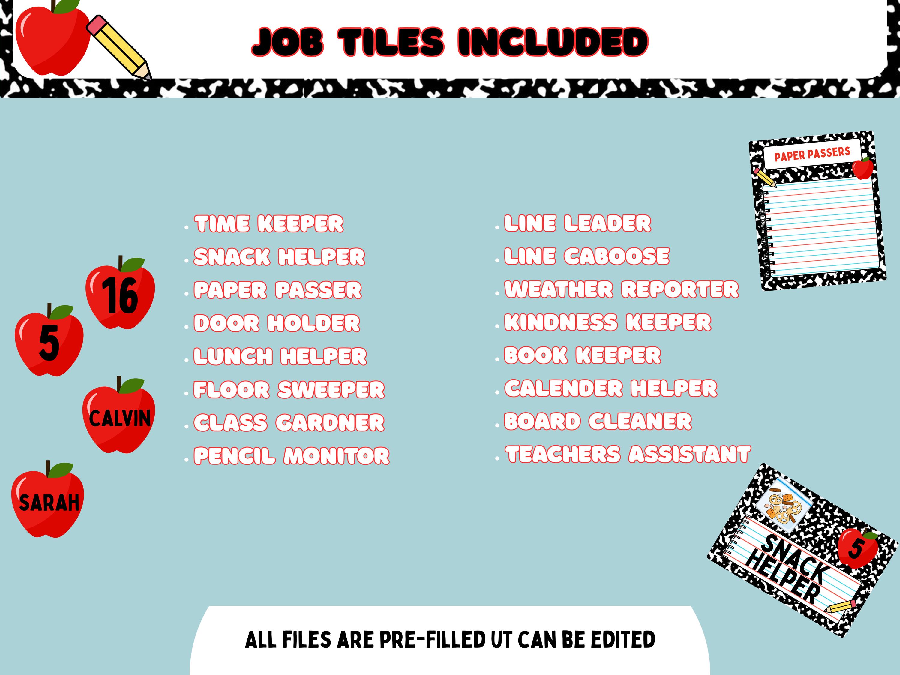 Classroom Job Display, Editable Canva Templates, Classic Composition ...