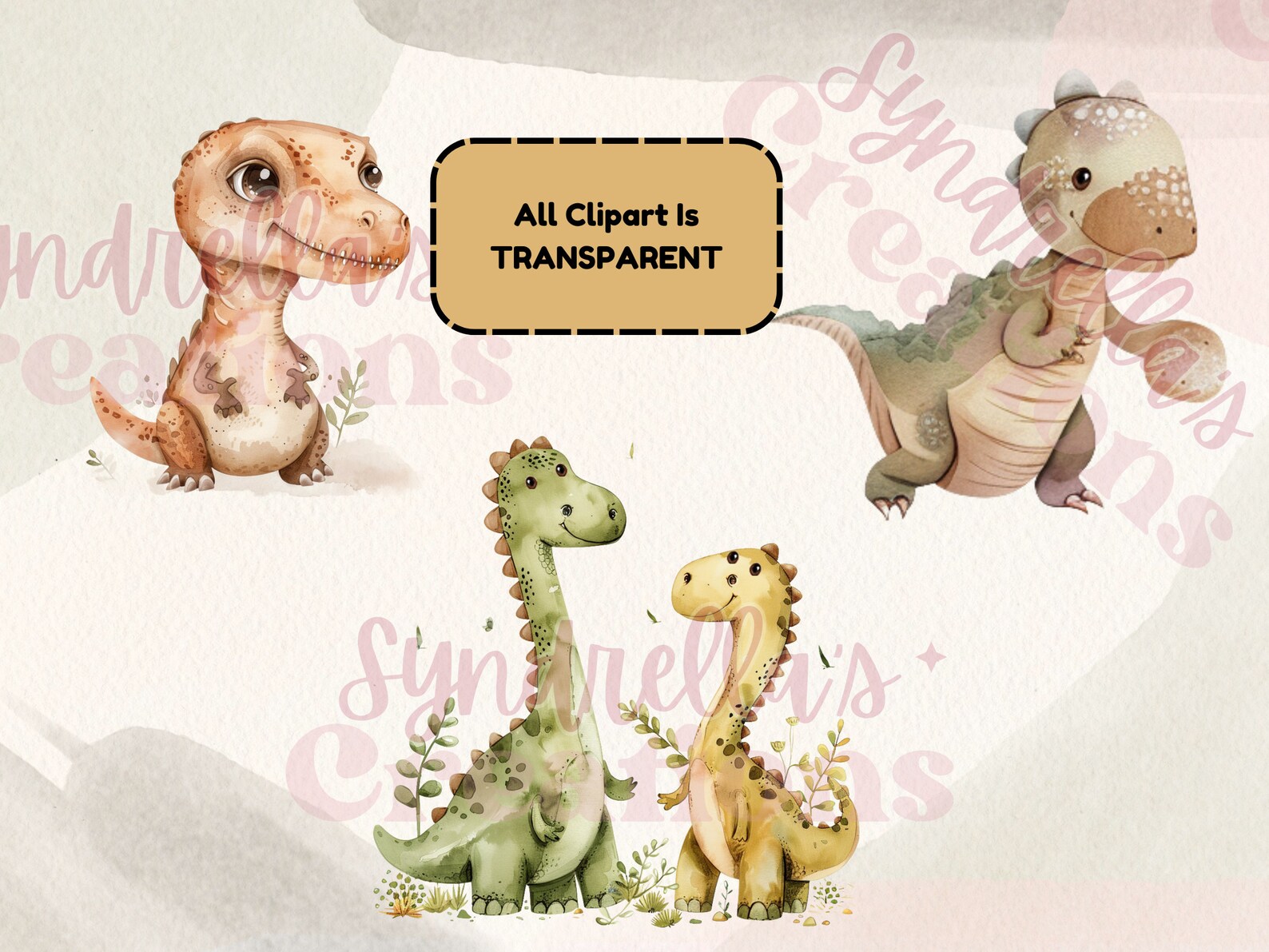 Watercolor Dinosaur Clipart Collection - Nursery Clipart | Dinosaur ...