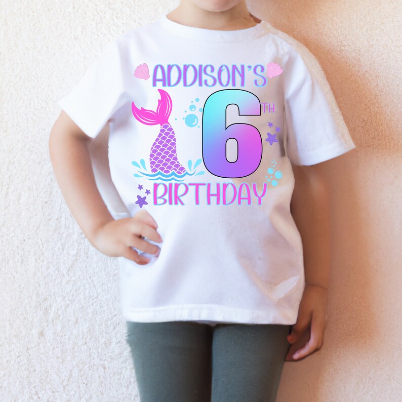 Editable Birthday Mermaid PNG, Custom Mermaid Girl Birthday SVG ...