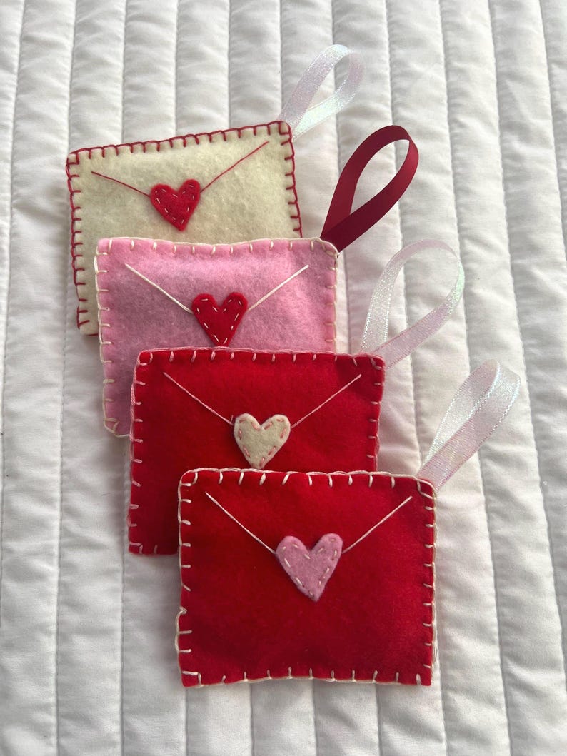 Valentines Day Envelope Felt Ornament - Etsy