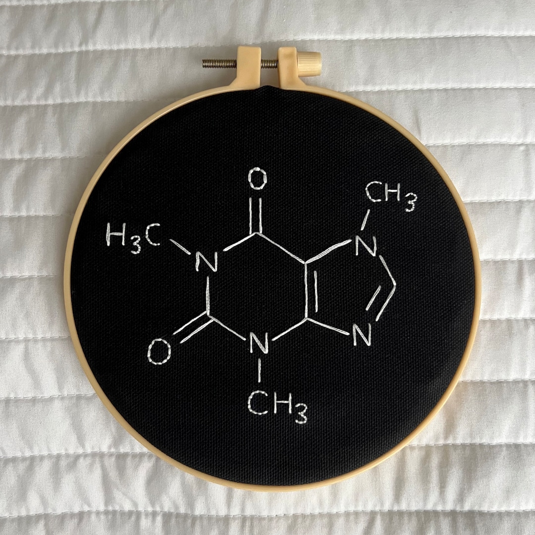 Caffeine Chemical Structure Hand Embroidery - Etsy