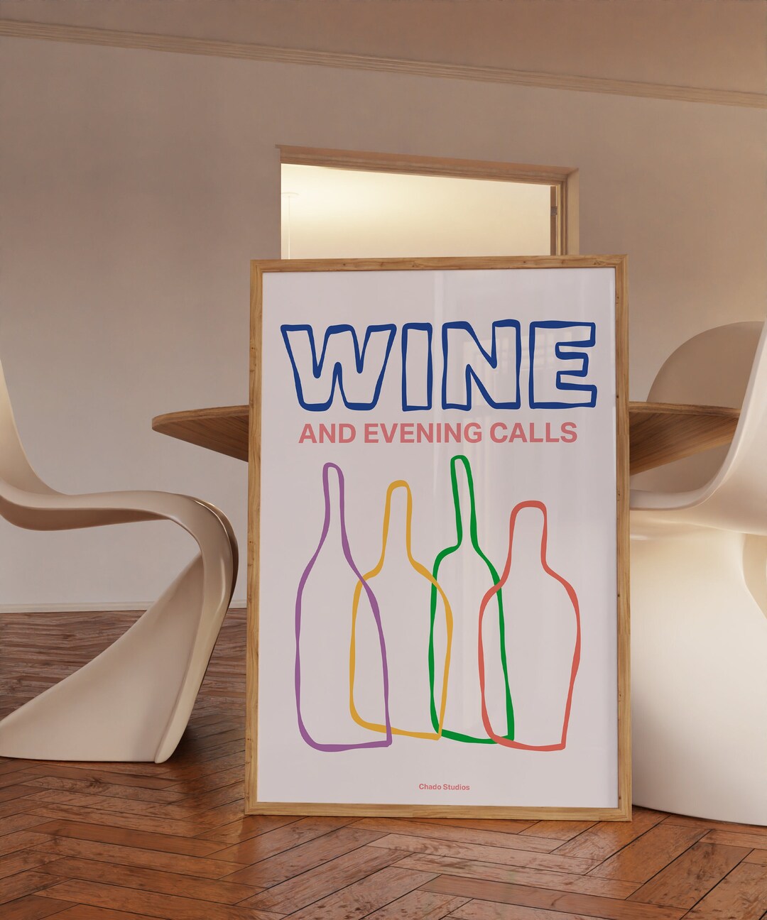 Wine and Evening Calls Print Printable Kitchen Poster, Wine Lover Art ...