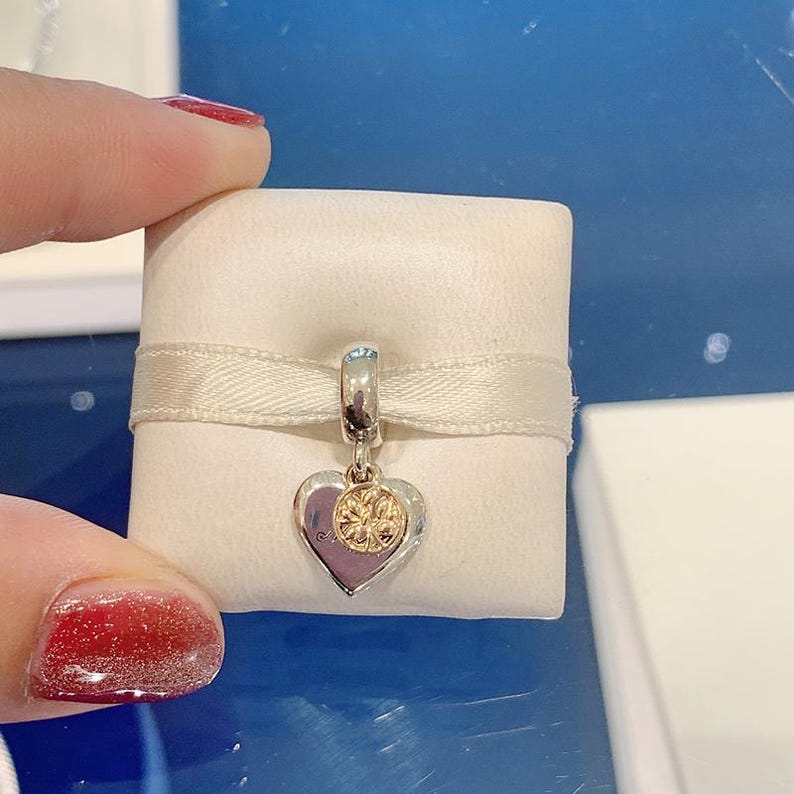 Pandora Two-tone Family Tree & Heart Dangle Charm - Etsy