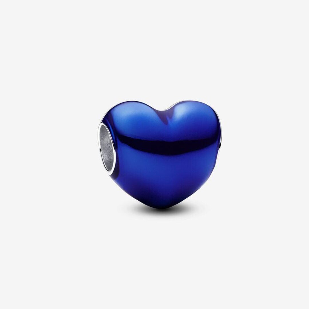 Pandora Metallic Blue Heart Charm - Etsy