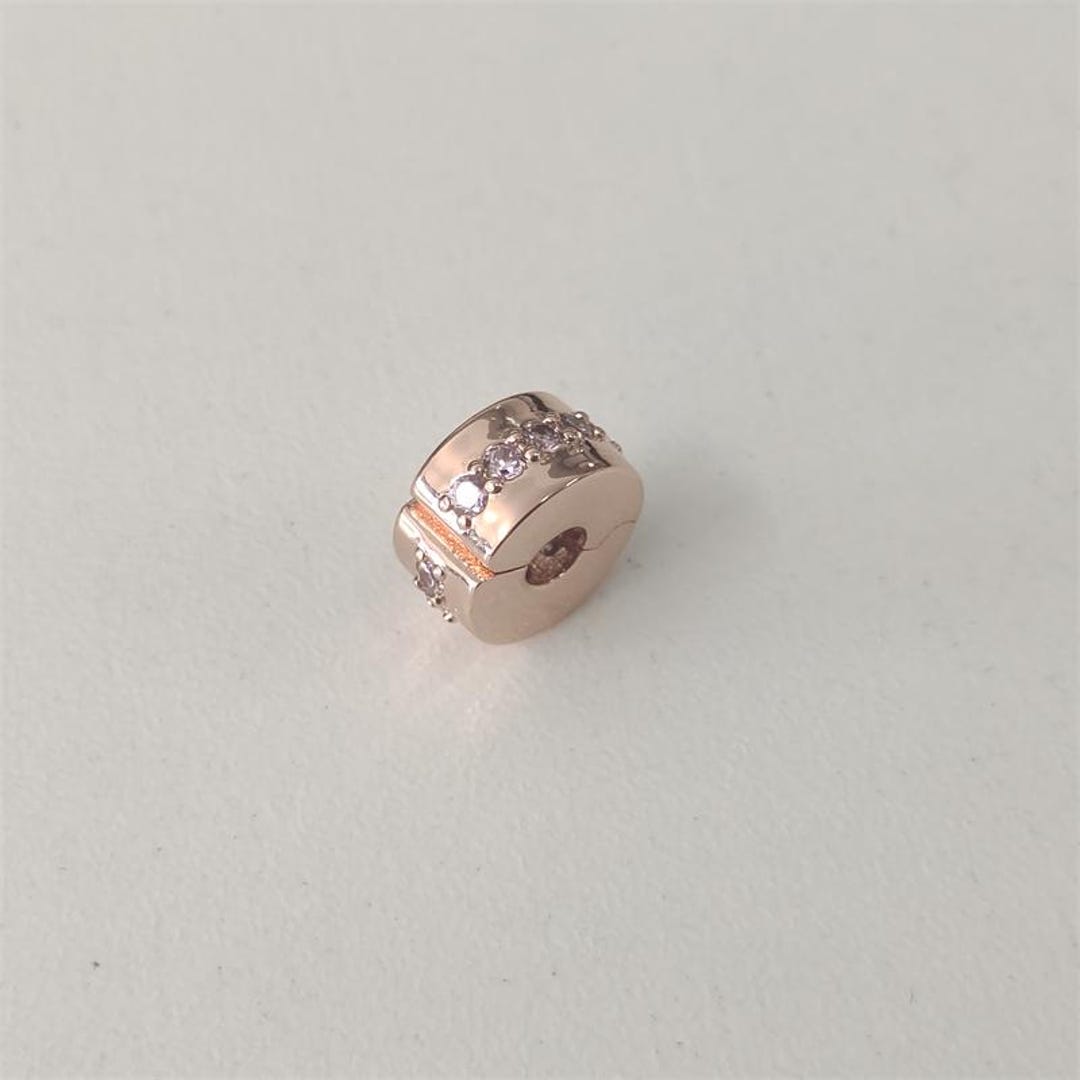Pandora Rose Gold Ale R Pink Sparkling Row Clip Charm - Etsy