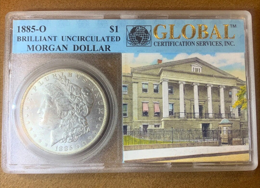 1885-0 Morgan Silver Dollar- Uncirculated- Choice BU to MS- GCS Holder ...