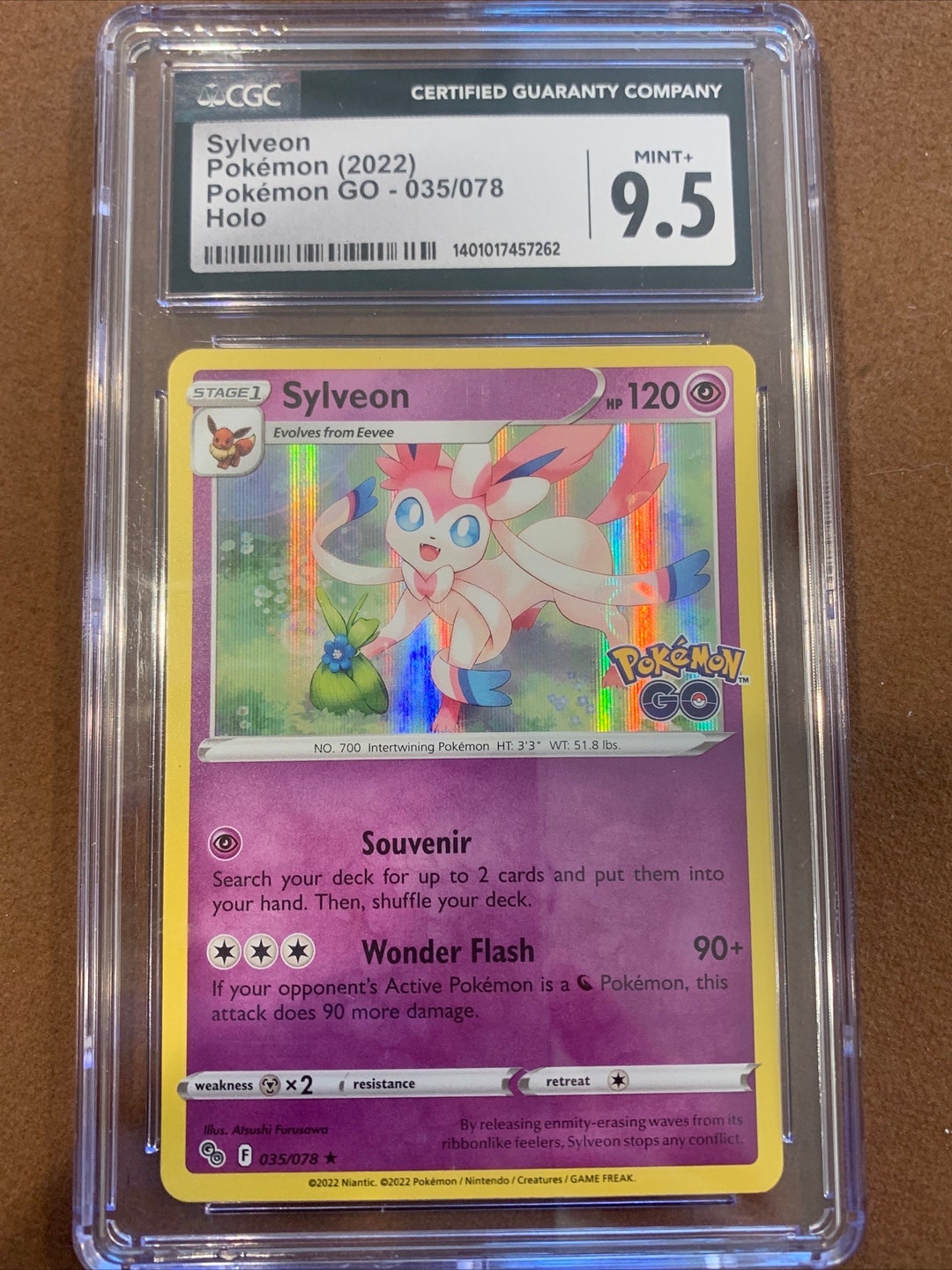 2022 Pokémon Japanese Pokemon GO Sylveon Holo 035/071 CGC 9.5 Gem Mint ...