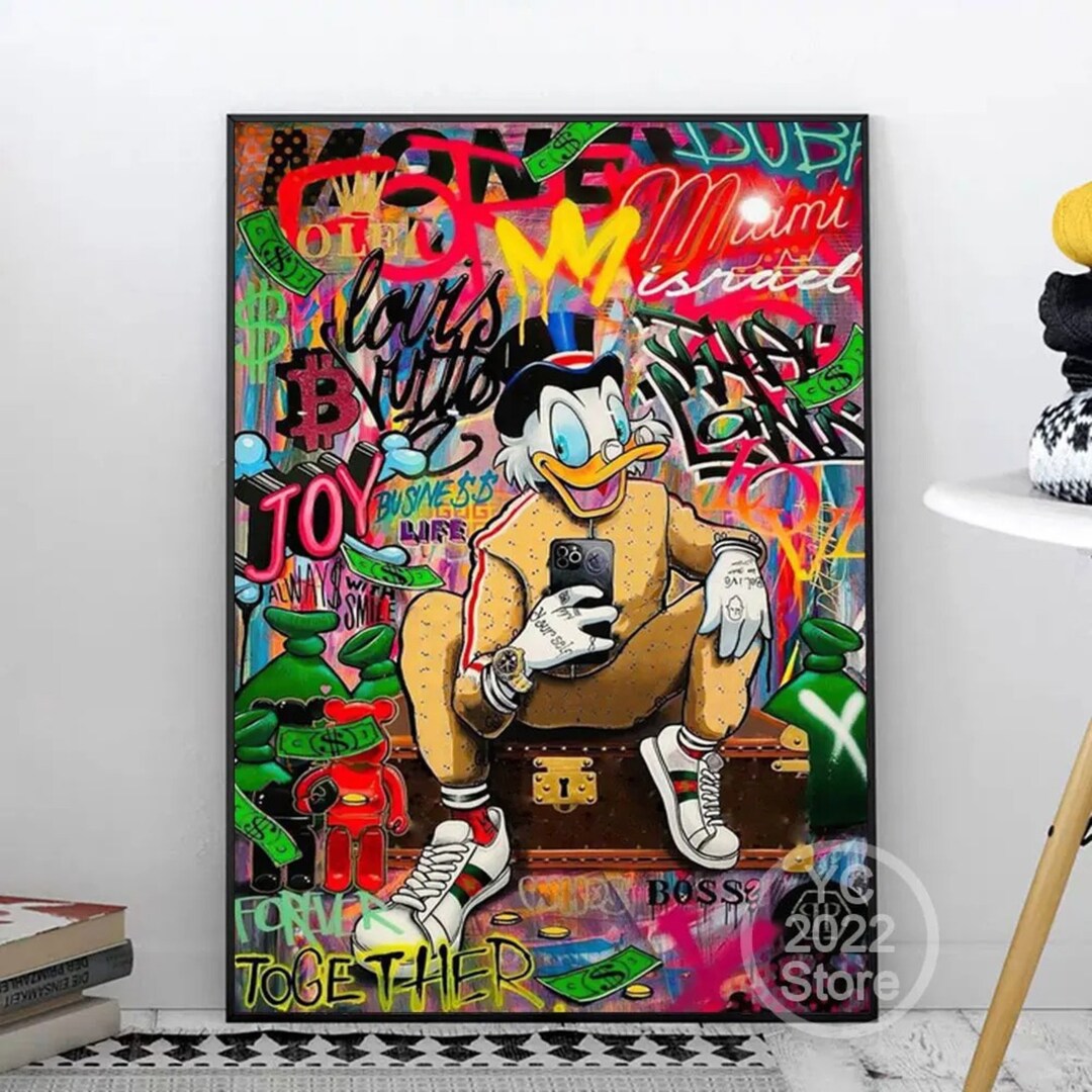 Posters Cartoon Art Canvas Painting Picture Street Graffiti Wall Mural ...