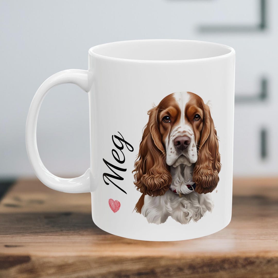 Personalized Springer Spaniel Mug, Custom Dog Name Cup, English ...