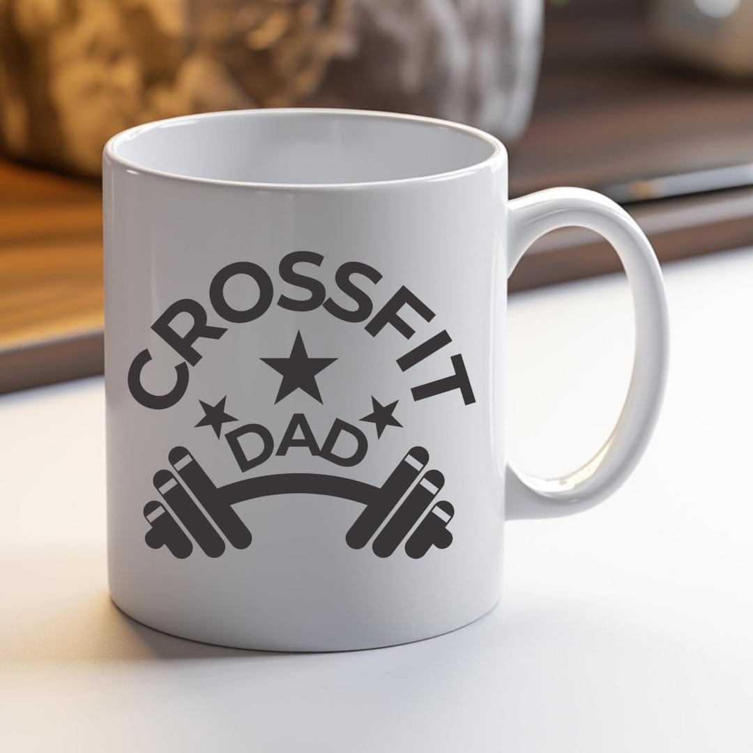 Crossfit Dad Coffee Mug | Barbell Graphic, Gym Gift - Etsy