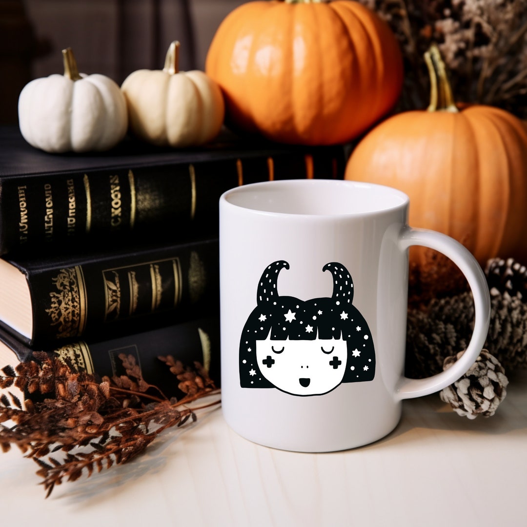 Little Witch Face White Ceramic Coffee Mug 11, 15 Oz. Fall Mugs ...