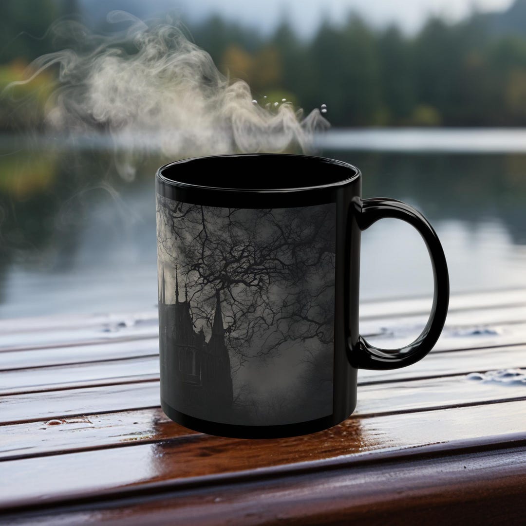 Dark & Moody Gothic Castle Black Ceramic Mug(11oz, 15oz) Gothic Mug ...