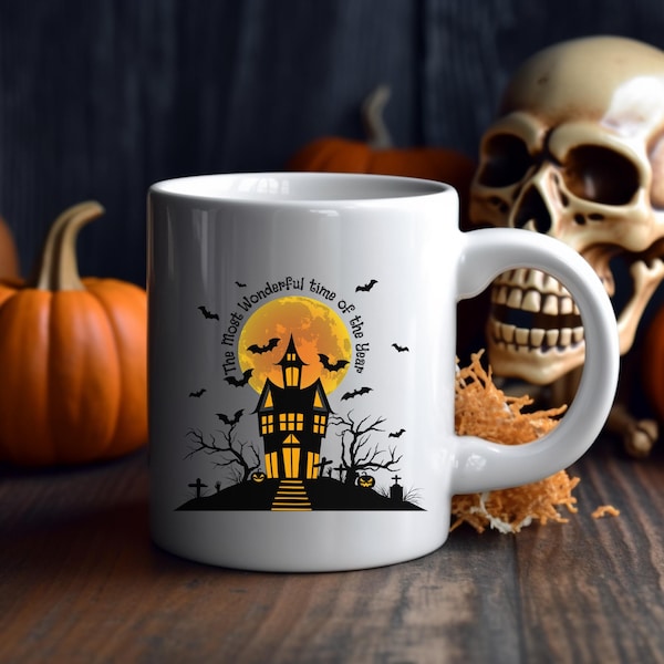 Vintage Ghost With Flowers Coffee Mug, 11 & 15 Oz. Halloween Mug ...