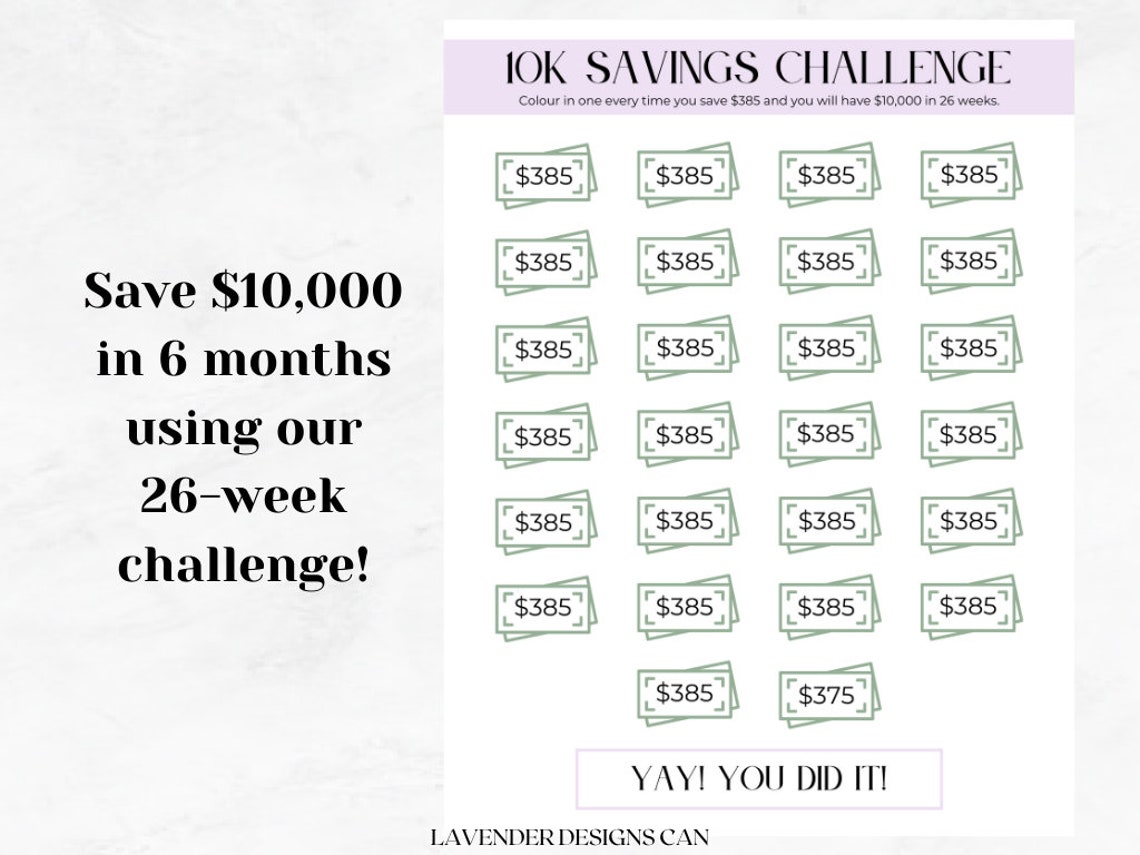 10k Savings Challenge, 10k in 100 Days, 10000 Savings Challenge ...