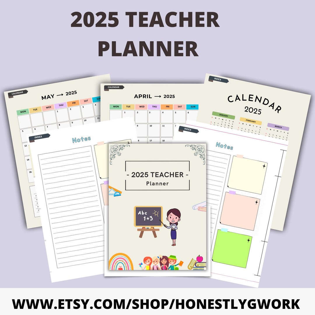 2025 Teacher Planner Printable Classroom Organizer Lesson Planning ...