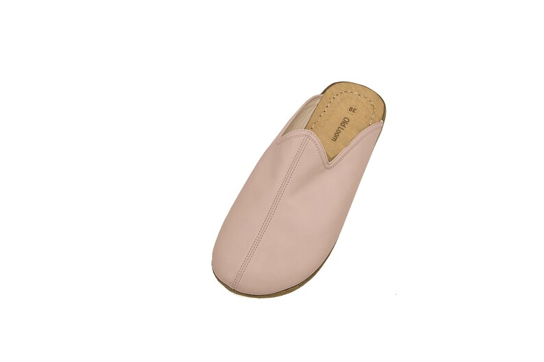 Women's Handmade Wide Toe Box Slippers - Powder Genuine Leather ...