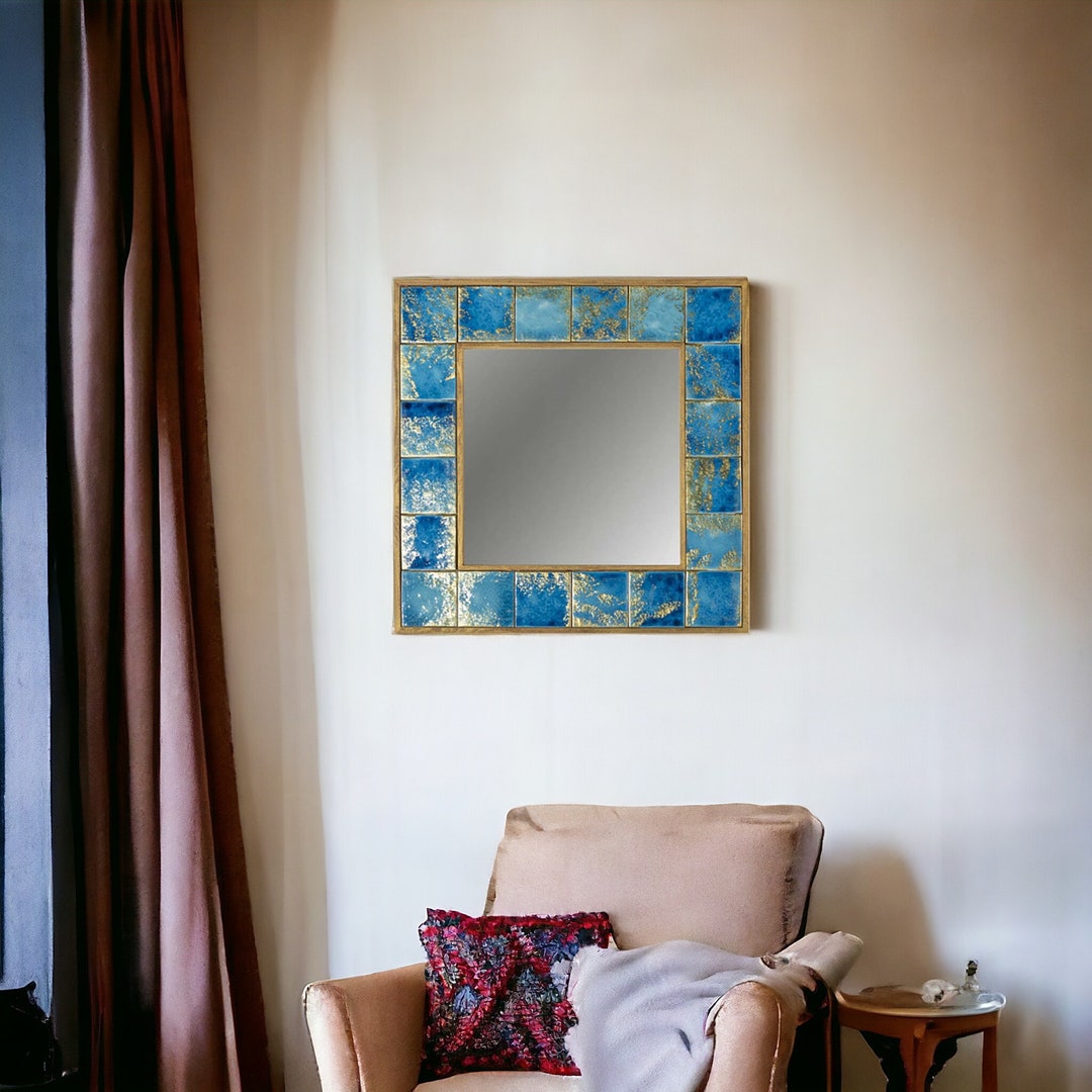 Wall Hanging Mirror, Handmade Tile Turkish Mirror, Stone Framed Mirror ...