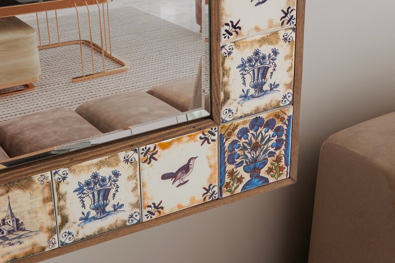 Full Length Mirror, Wall Hanging Mirror, Turkish Handcrafted Tile Stone ...