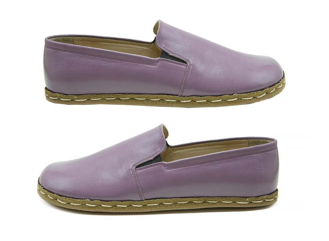 Women's Handmade Taupe Barefoot Zero Drop Sole Slip-ons - Organic ...