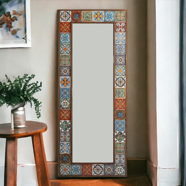 Handcrafted Turkish Tile Full Length Mirror – Bohemian Wall Decor - Etsy