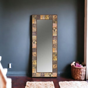 Wall Hanging Mirror, Turkish Handcrafted Yellow Tile Ceramic Stone ...