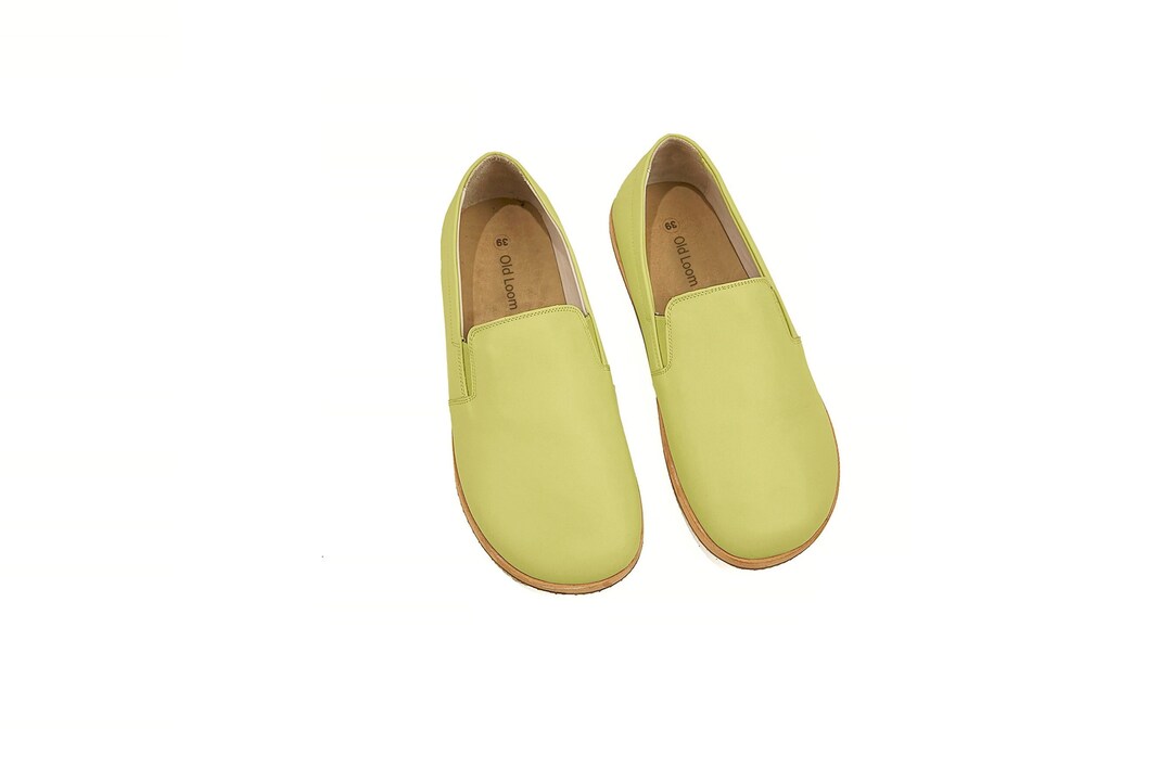 Women's Handmade Lemon Yellow Barefoot Zero Drop Sole Slip-ons ...