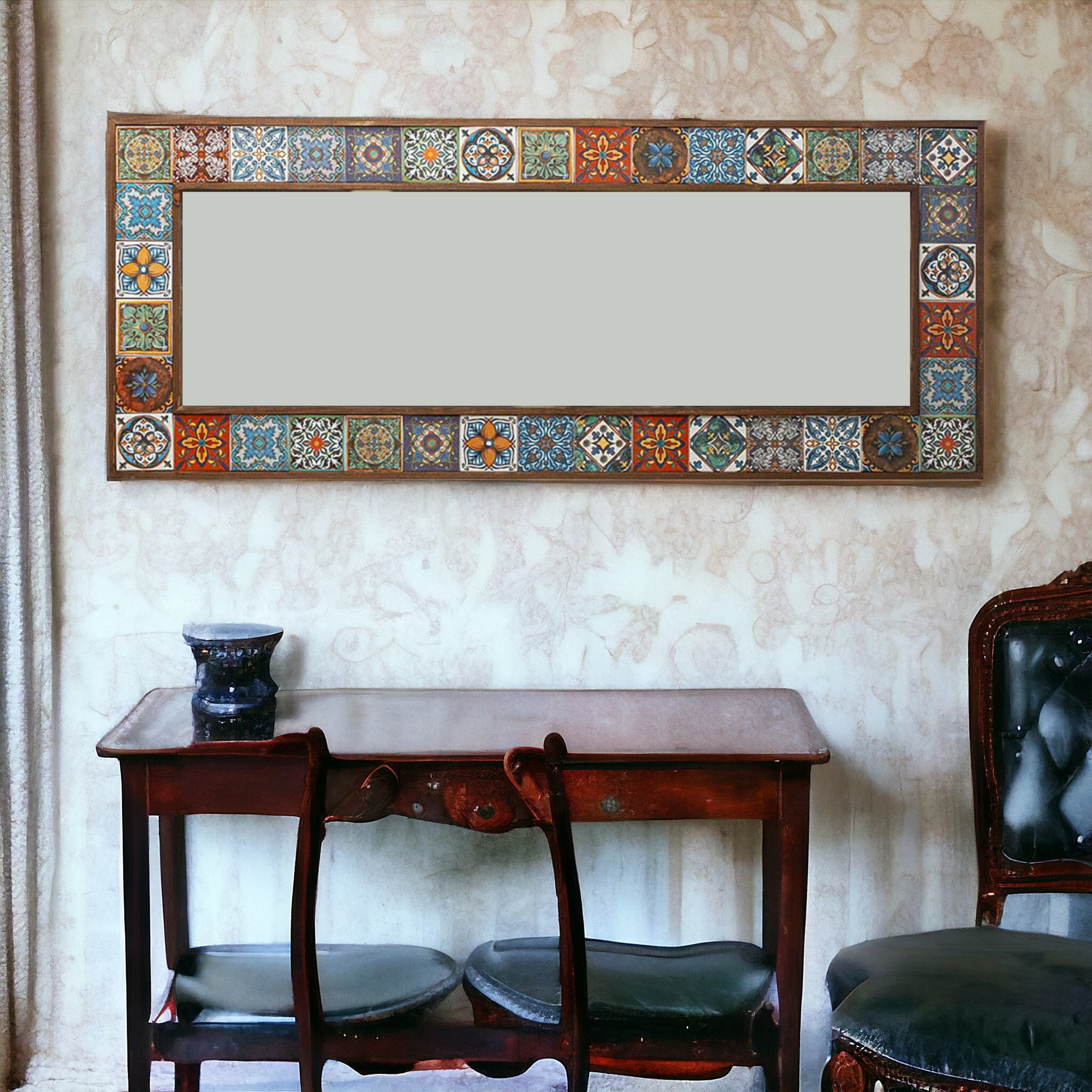 Turkish Handcrafted Tile Stone Full Length Mirror Decorative Multicolor ...