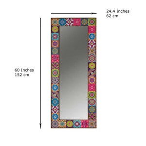 Wall Hanging Mirror, Turkish Handcrafted Multicolor Tile Ceramic Stone ...