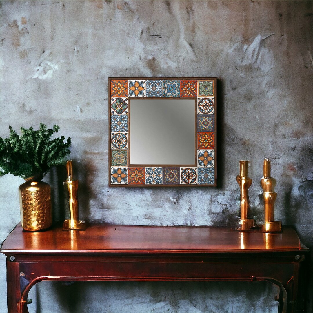 Full Length Mirror, Wall Hanging Mirror, Turkish Handcrafted Tile Stone ...