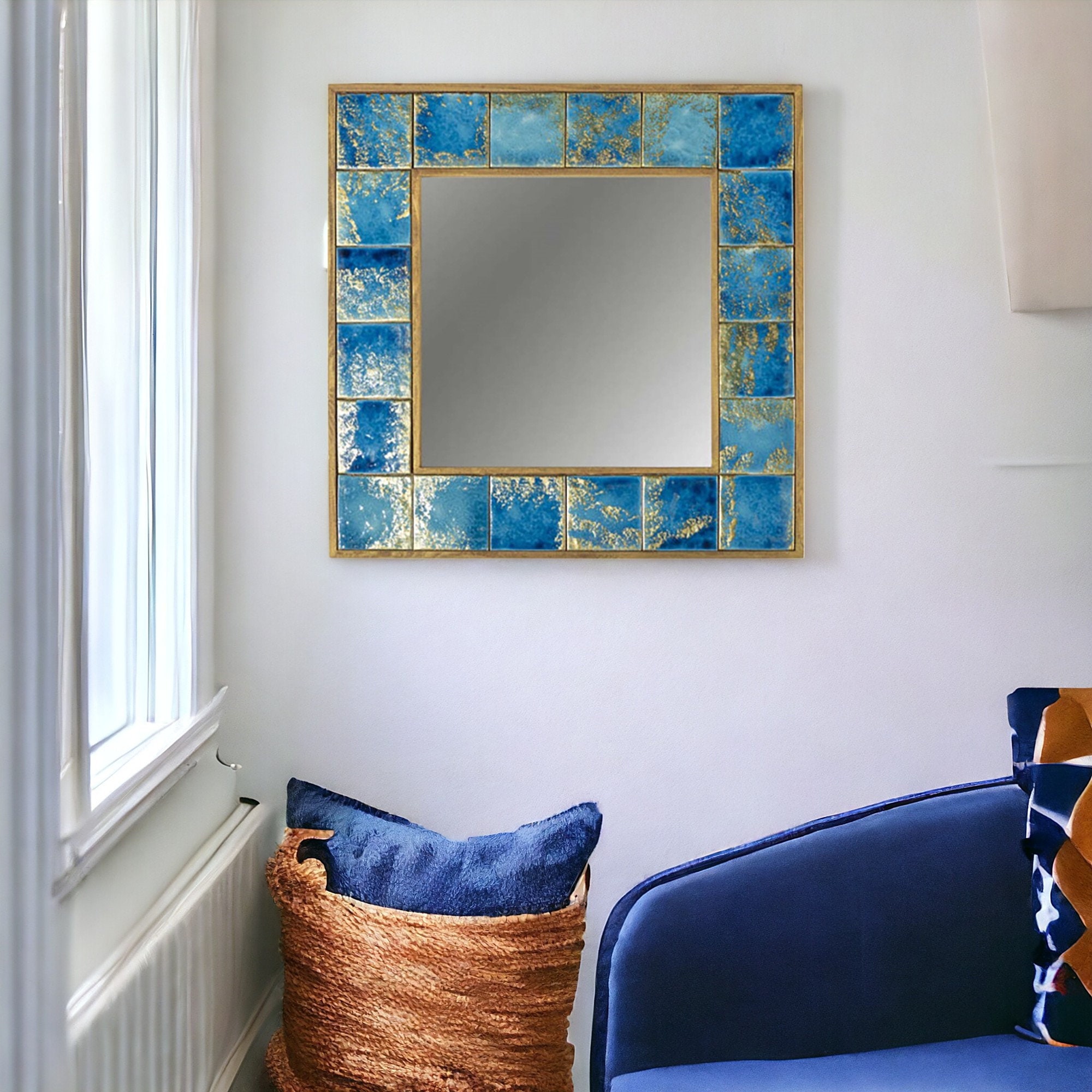 Wall Hanging Mirror, Handmade Tile Turkish Mirror, Stone Framed Mirror ...