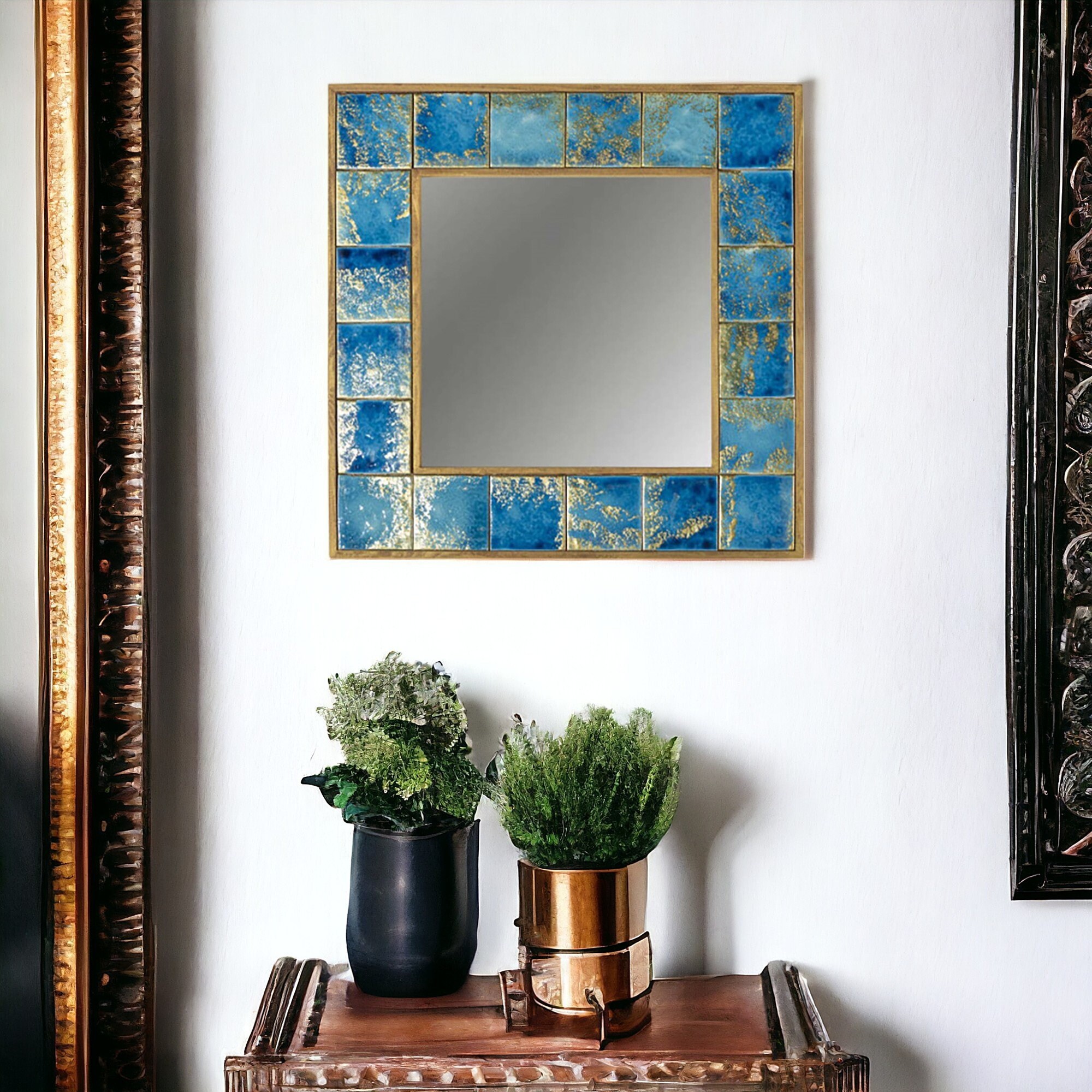 Wall Hanging Mirror, Handmade Tile Turkish Mirror, Stone Framed Mirror ...