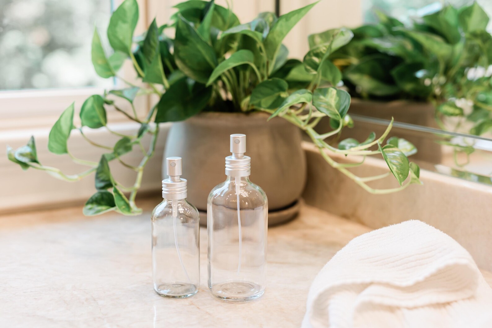 Glass Clear Mist Spray Bottle With Aluminum Sprayer - Etsy