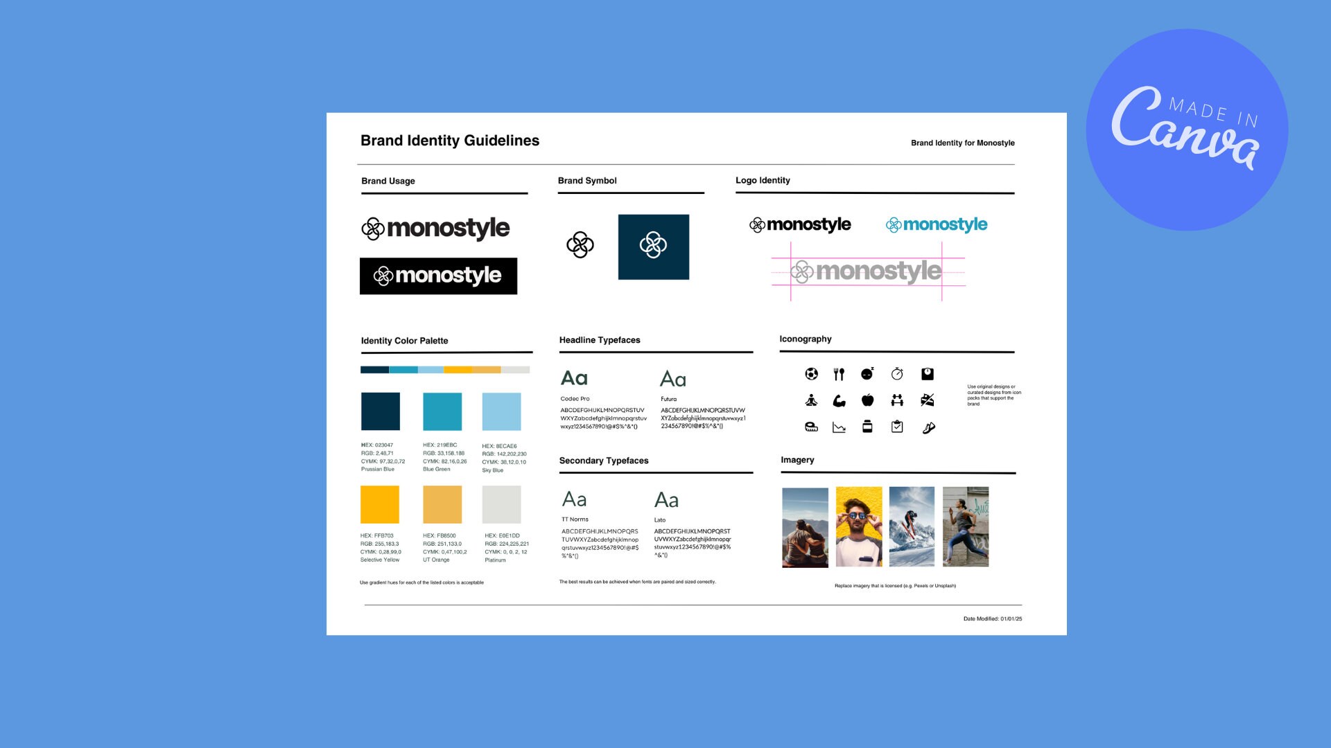 Canva Templates for Clean and Minimalist Brand Identity Guideline 8x11 ...