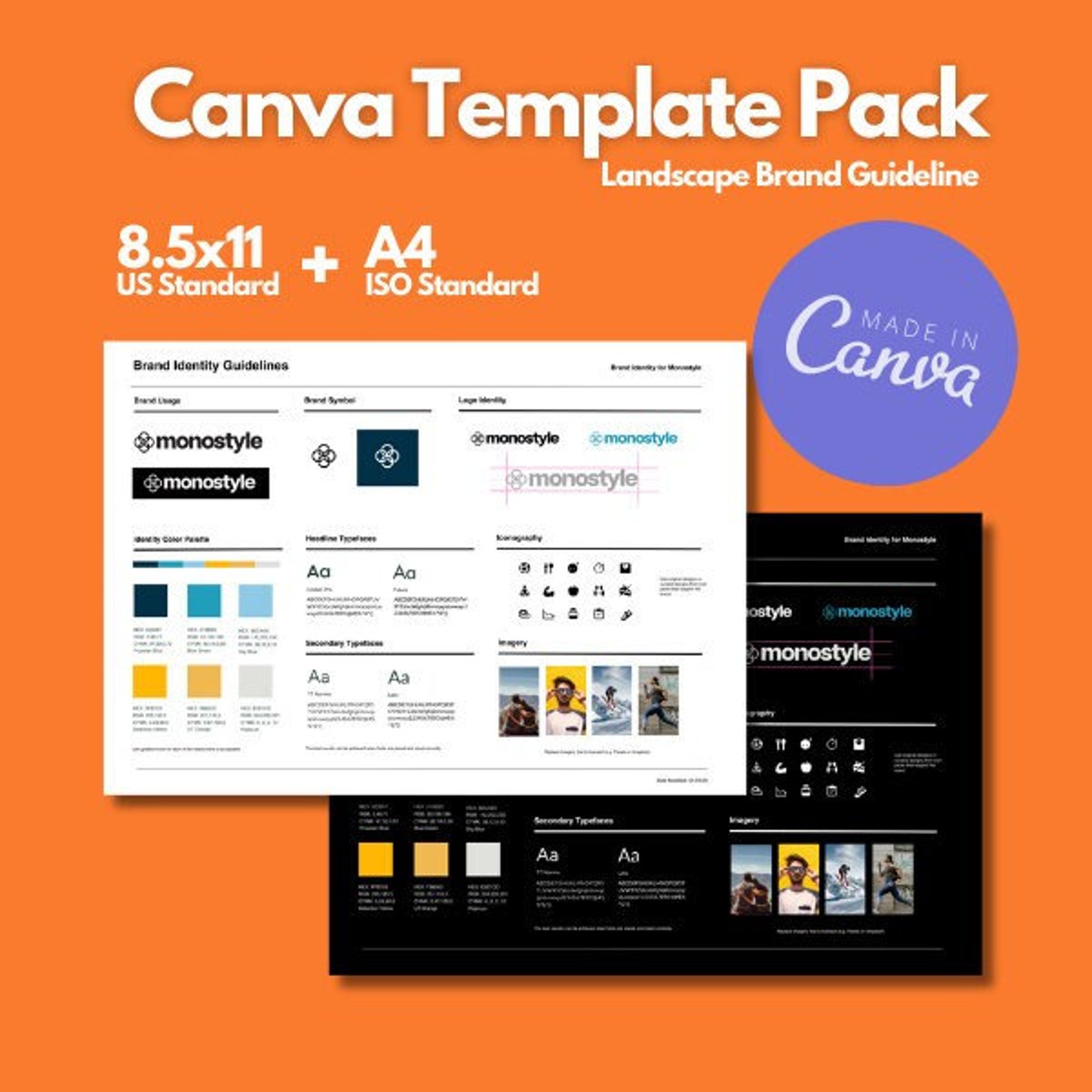 Canva Templates for Clean and Minimalist Brand Identity Guideline 8x11 ...