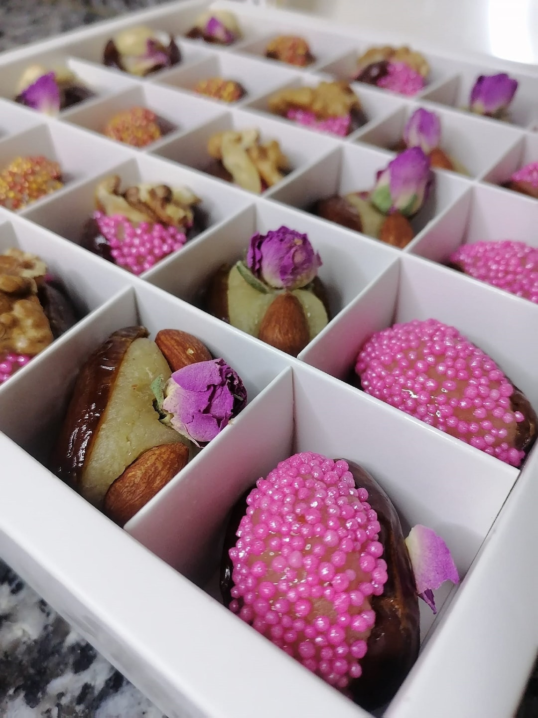 Moroccan Dates Decorated With Chocolate, Almonds and Walnuts - Etsy