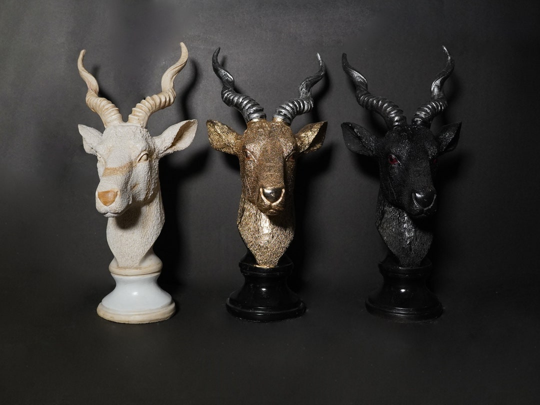 Markhor Face Handmade Sculpture Wildlife Art Resin Sculpture Table Top ...