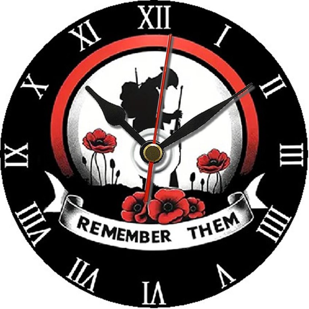 Remembrance WW1 WW2 Cd Desk Clock, Can Be Personalised, Boxed, With ...