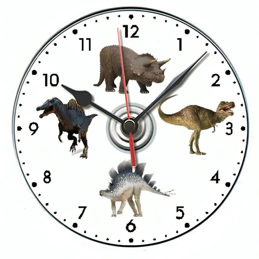 Kids Dinosaurs Dvd Clock, T Rex, Jurassic Park, Secret Santa Gift Idea ...