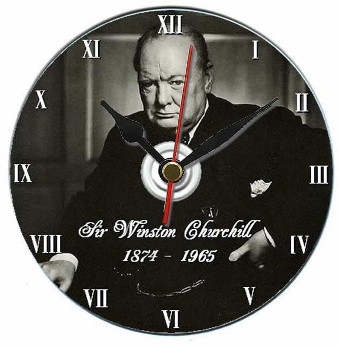 Winston Churchill Desk Clock, Patriotic Gift, Silent Sweep Movement - Etsy